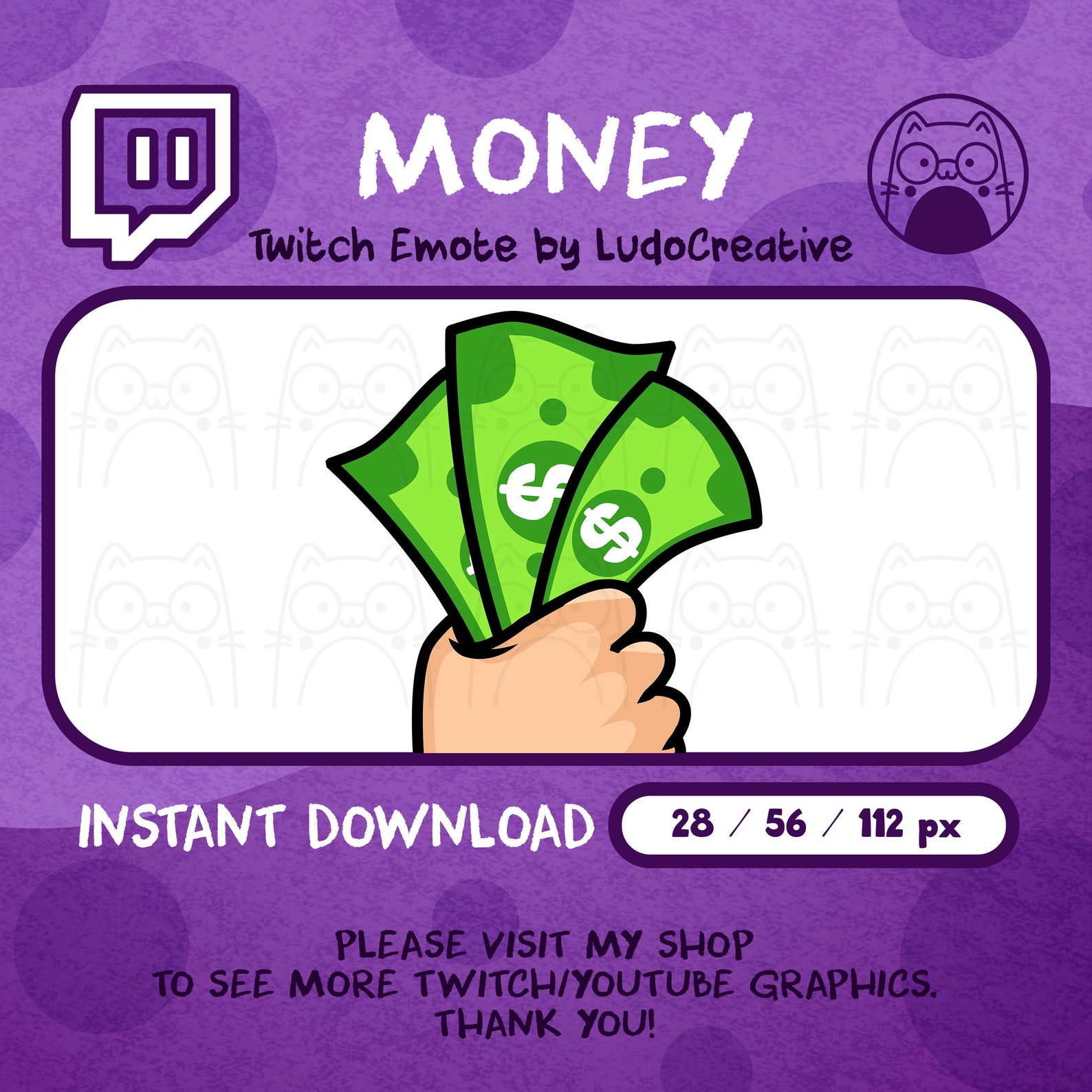 Twitch Money Emote Cute Cartoon Donation Emote for Twitch - Etsy Canada