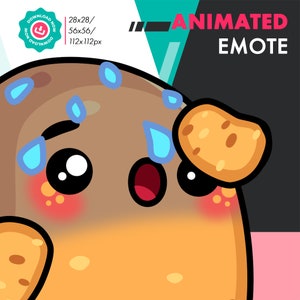 Animated Potato Sweat Emote, Cute Potato Struggle Emote for Twitch ...