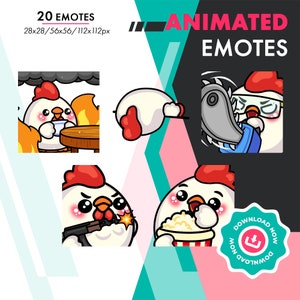 Mega Animated Chicken Emotes Pack, 20 Cute Chick Steer, Bobble, Aim ...
