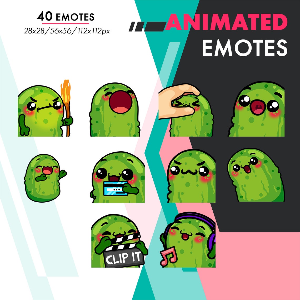 40 Animated Pickle Emotes Pack, Mega Cute Pickle Wiggle, Pet, This is ...