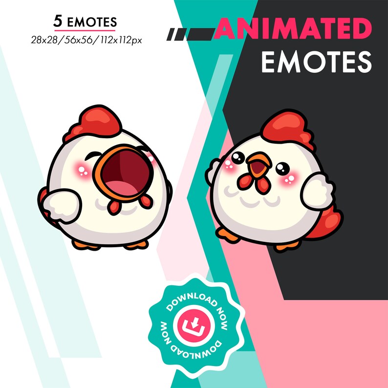 Animated Chicken Emotes Pack, 5 Cute Chick Aim, Dance, Steering Wheel ...