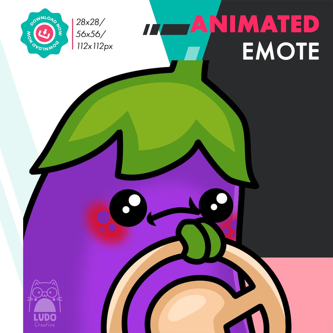 Animated Steering Wheel Emote, Cute Eggplant Driving Emote for Twitch ...