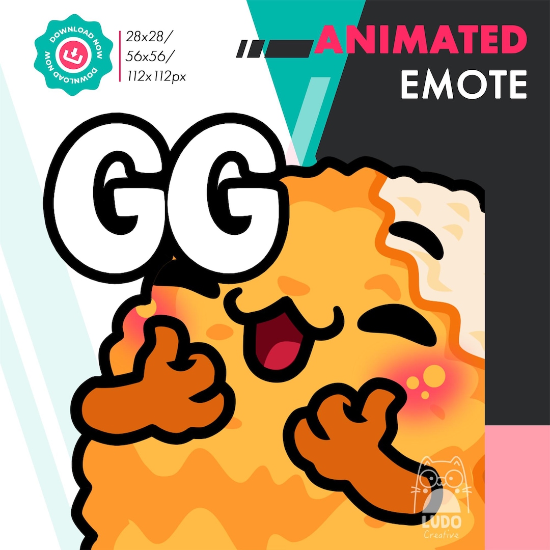 Animated Nugget GG Emote, Kawaii Fried Chicken Good Game GIF for Twitch ...