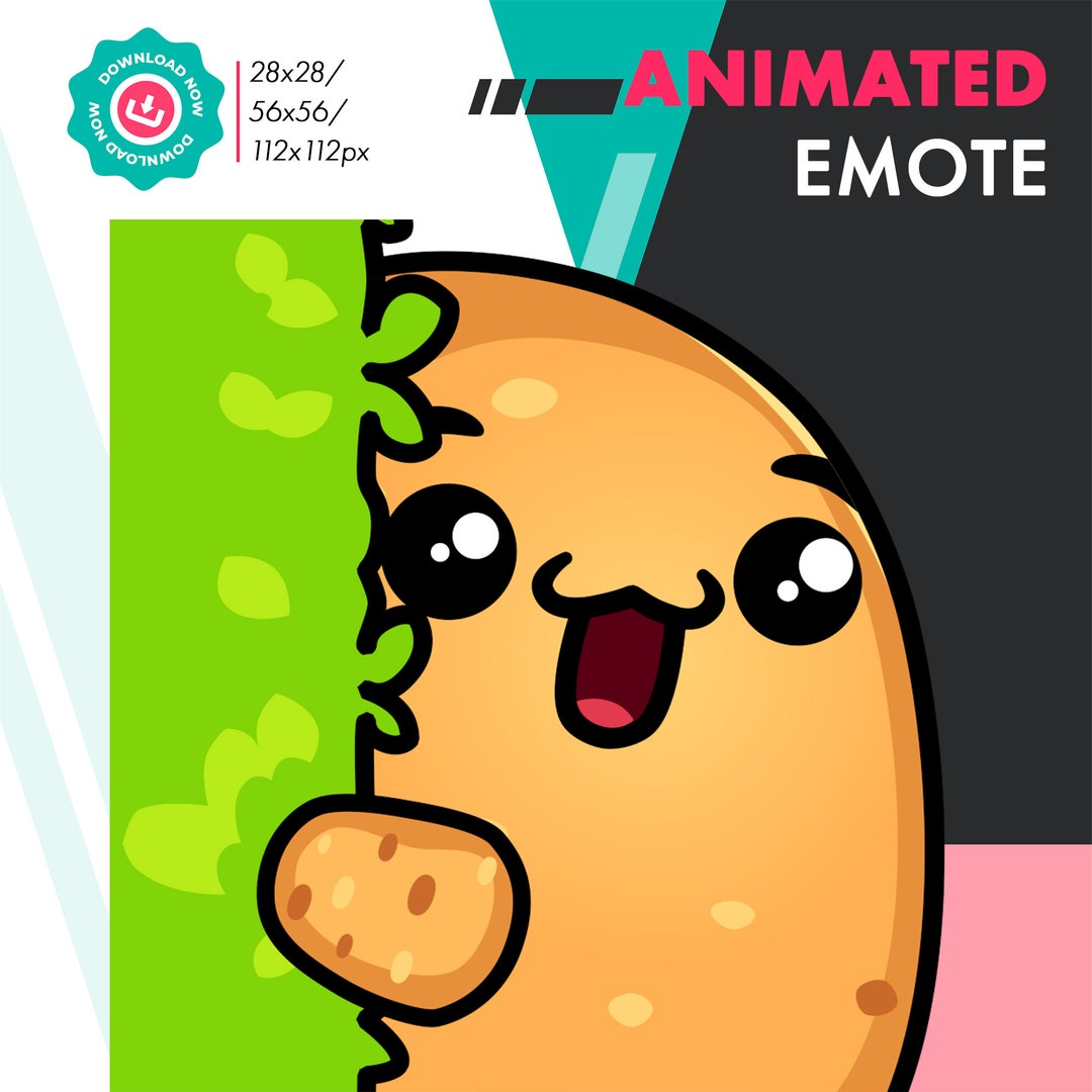 Animated Potato Lurk Emote, Cute Potato Peek Emote for Twitch Youtube ...