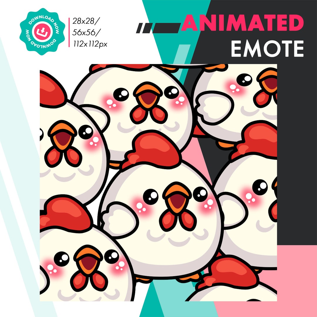 Animated Raid Emote, Cute Chicken Raid Emote for Twitch Youtube Discord ...