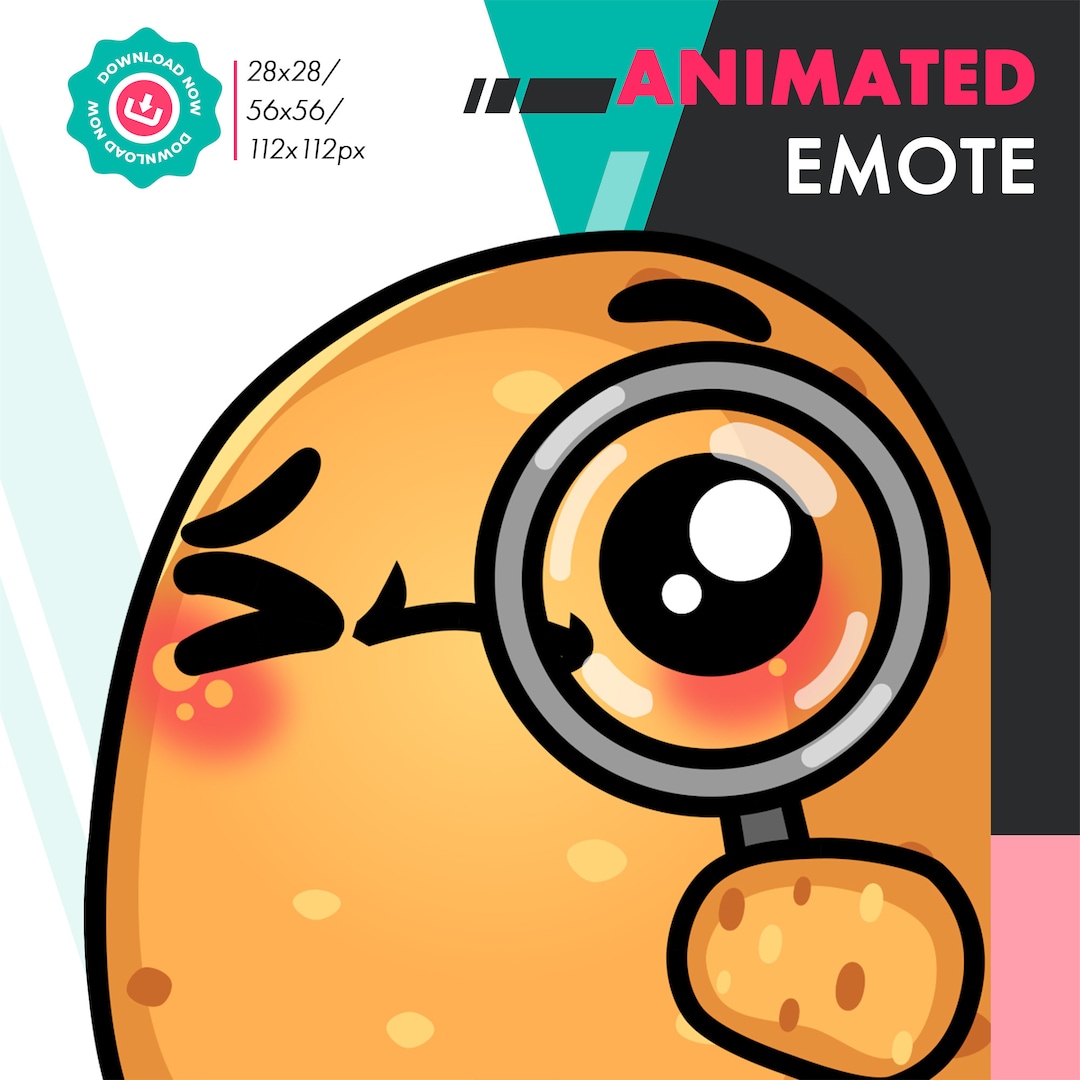 Animated Potato SUS Emote, Cute Magnifying Glass Emote for Twitch ...