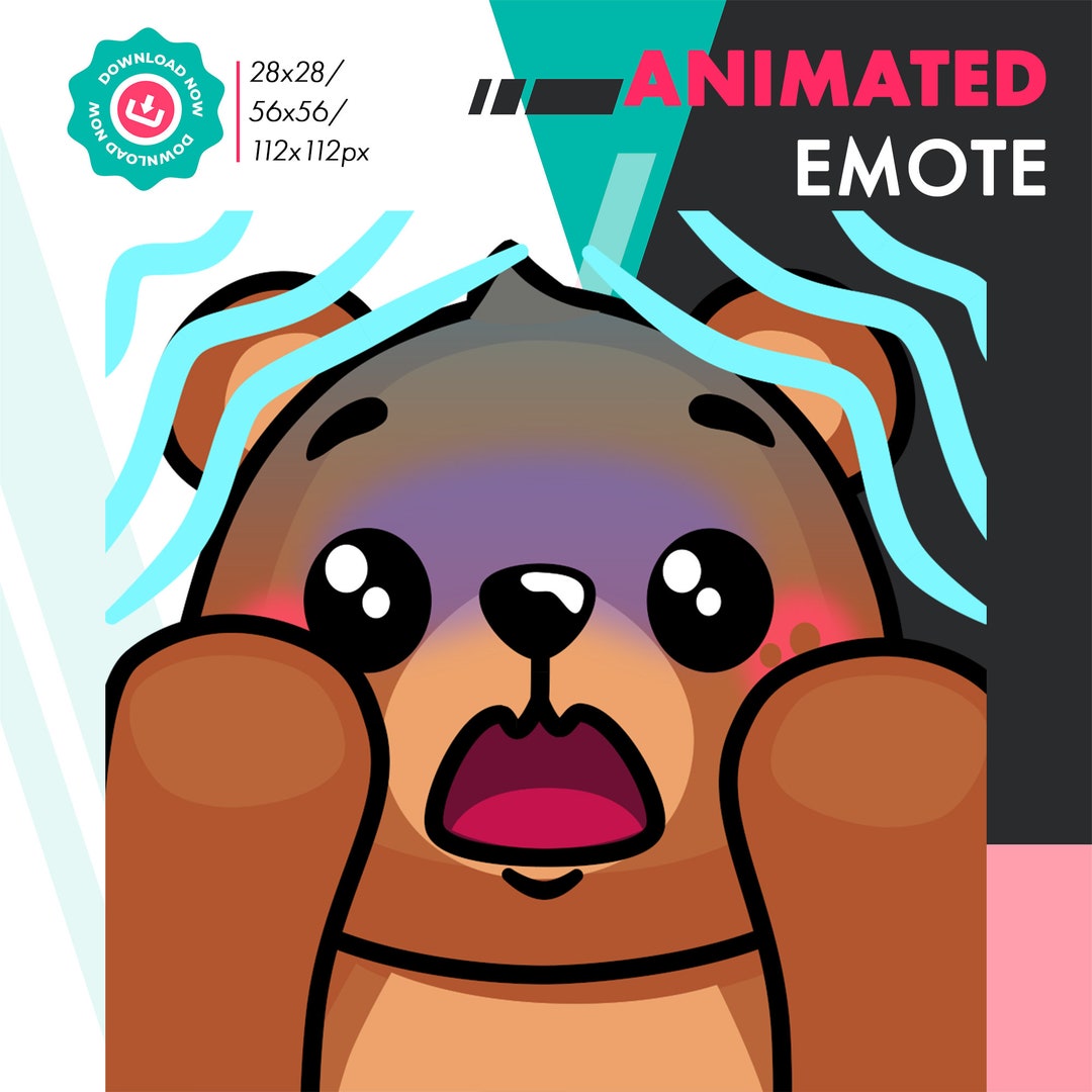 Animated Teddy Bear Emote, Cute Toy Shocked Emote for Twitch Youtube ...