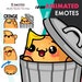 Animated Toast Emotes Pack, 5 Cute Bread and Butter Wiggle, Steer ...