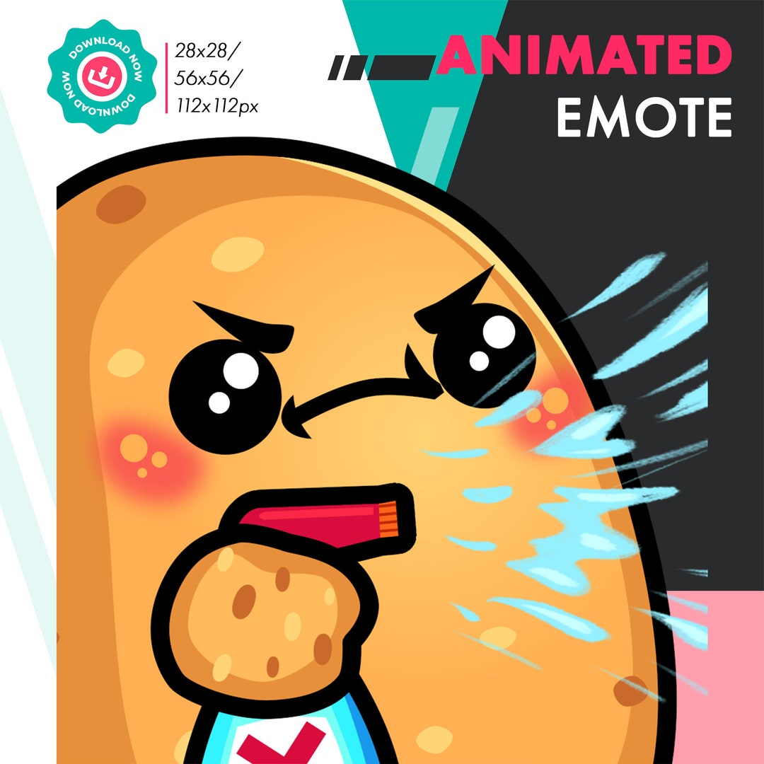 Animated Spray Bottle Emote, Cute Potato Bad Emote for Twitch Youtube ...