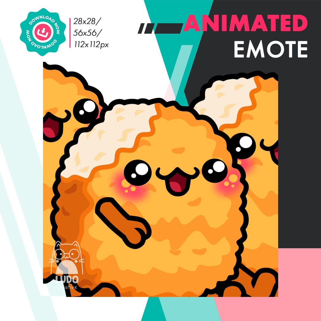 Animated Chicken Nugget Running Fast Emote, Cute Fried Chicken Rush ...