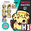 Animated Toast Emotes Pack, 5 Cute Bread and Butter Wiggle, Steer ...