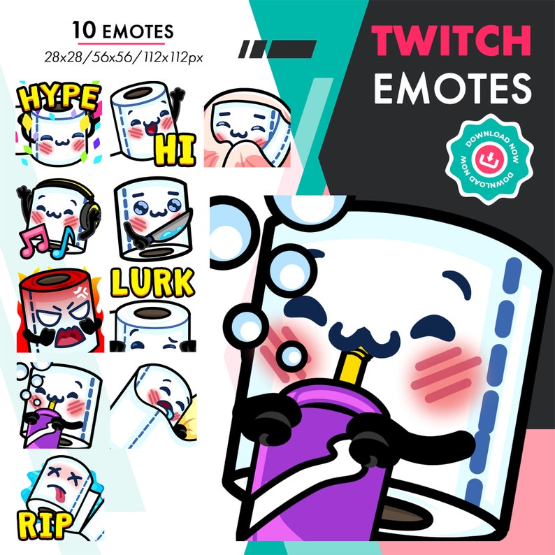 Toilet Paper Emote Pack Cute Toilet Roll Hi Cozy Blanket - Etsy