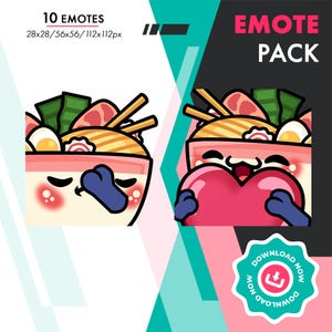 Ramen Emote Pack, 10 Cute Noodle Hi, Rip, WOW Emote Set for Twitch ...