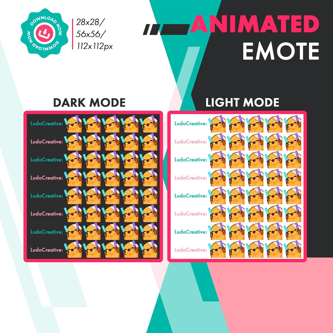 Animated Nugget Cheer Emote, Cute Fried Chicken Glowing Sticks Emote ...