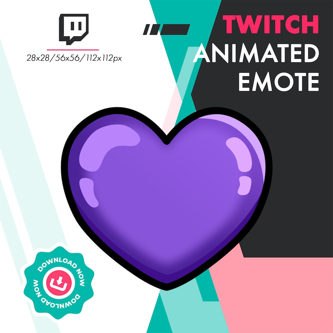 Animated Heart Emote, Cute Bouncing Heart Emote for Twitch Youtube ...