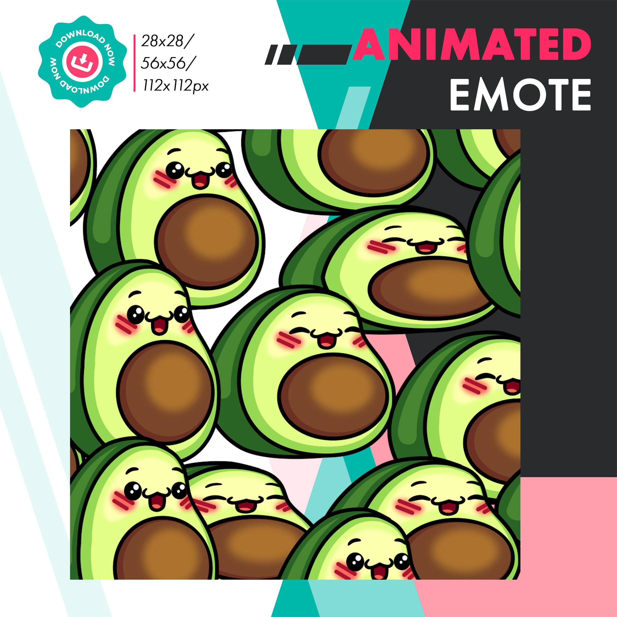 Animated Raid Emote, Cute Avocado Raid Emote for Twitch Youtube Discord ...