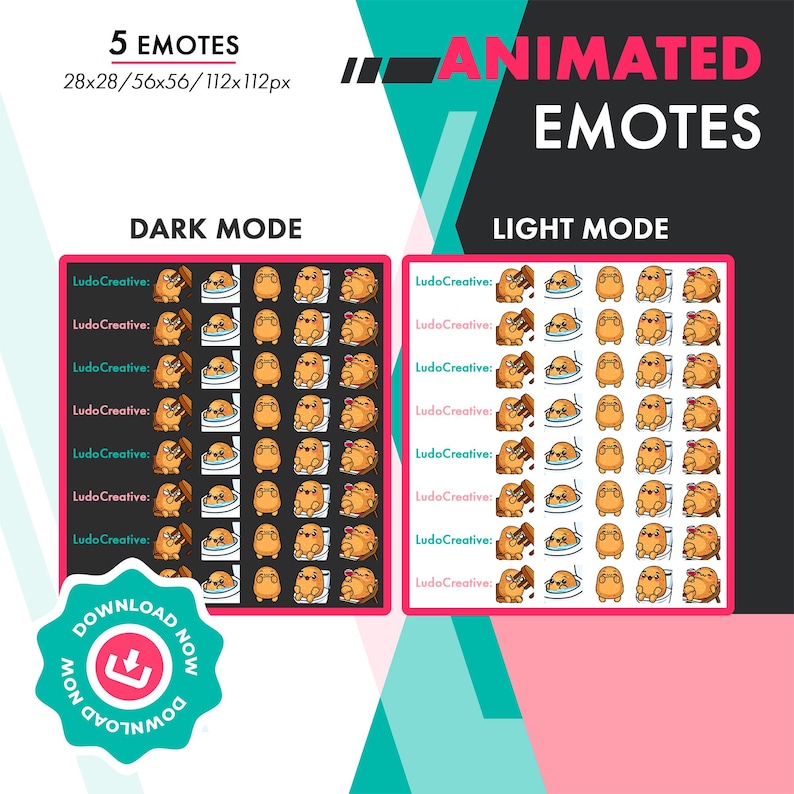 Animated Potato Emotes Pack 19, 5 Cute Potato Toilet, Wine, Flipping ...