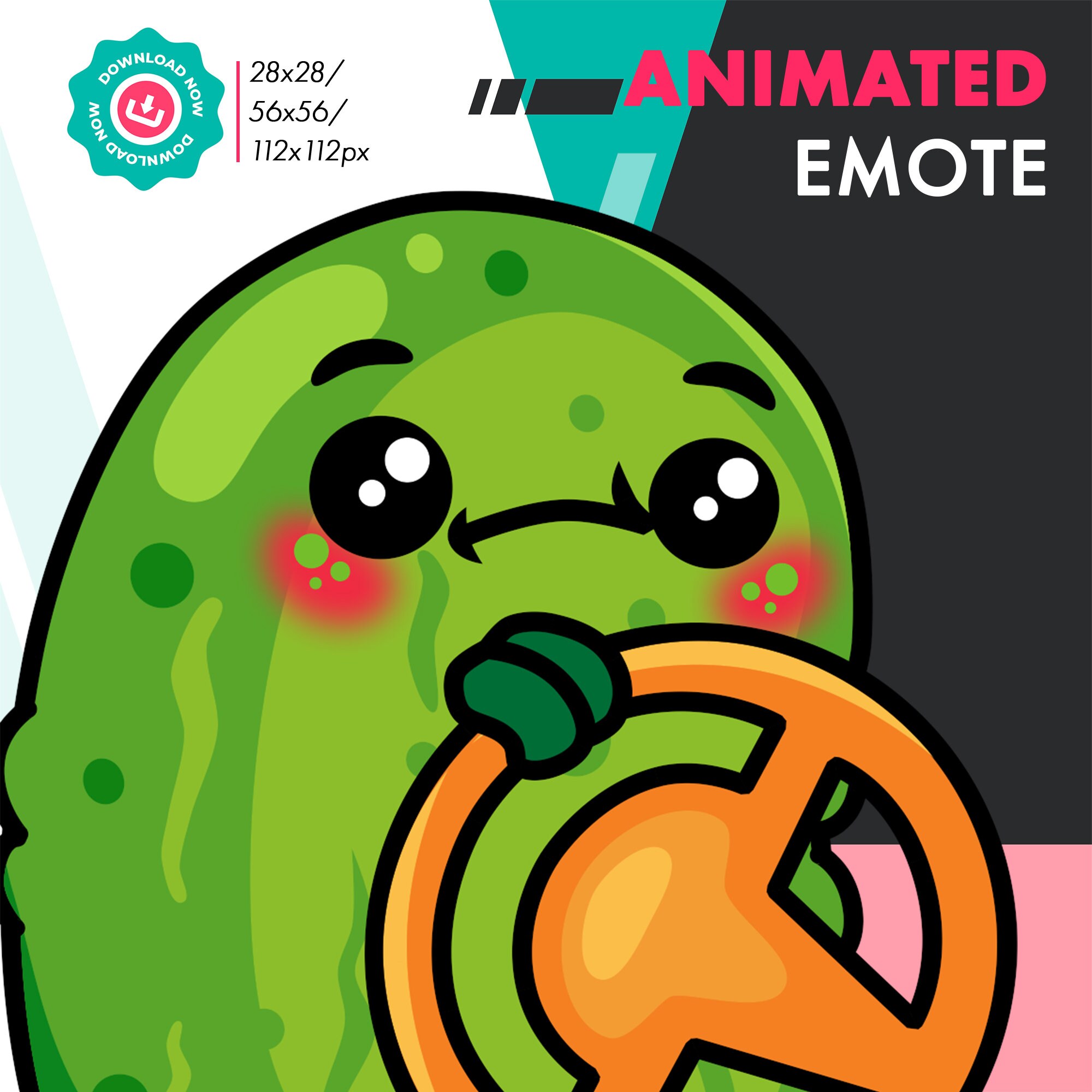 Animated Pickle Emote, Animated Gherkin Steering Wheel Emote for Twitch ...