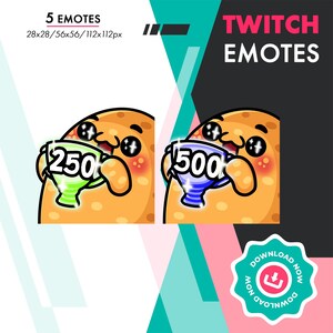 Potato Emote Pack 2, Cute 5 Potato Trophy Bit, Tier Emote Set for ...