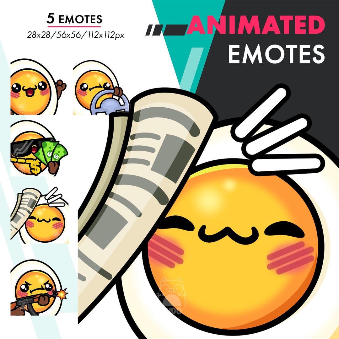 Animated Boiled Egg Emotes Pack 2, 5 Cute Egg Steering Wheel, Bonk ...