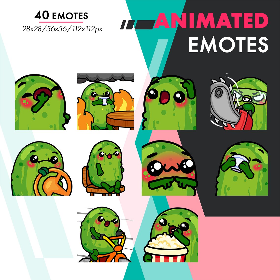 40 Animated Pickle Emotes Pack, Mega Cute Pickle Wiggle, Pet, This is ...