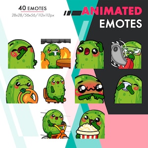 40 Animated Pickle Emotes Pack, Mega Cute Pickle Wiggle, Pet, This is ...