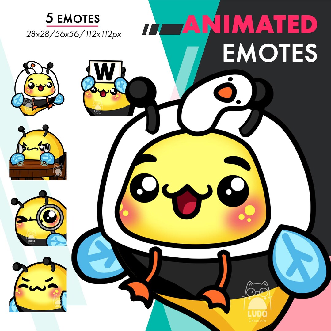 Animated Bee Emote Pack 5, Kawaii Wasp Duck Hat, W, Hungry GIF Set for ...