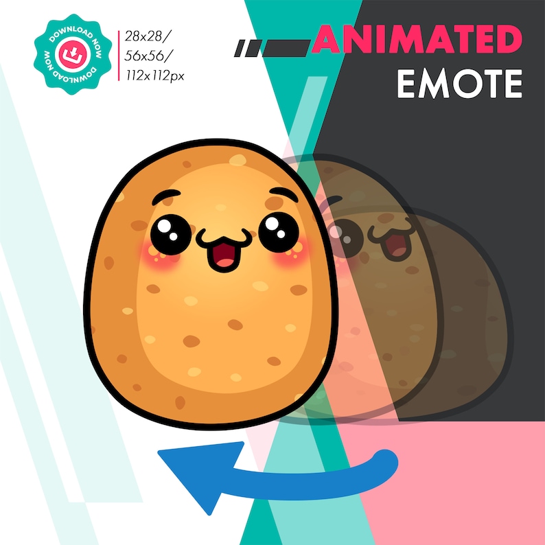 Animated Spin Emote, Cute Potato Rotate Emote for Twitch Youtube ...