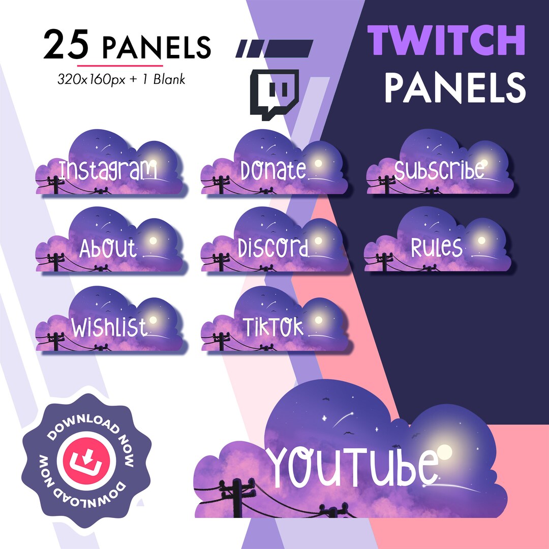 Lofi Twitch Panels | 25 Lofi Twitch Streamer Pack | Discord, Twitch ...