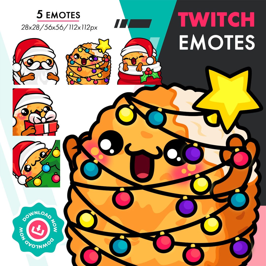 Christmas Nugget Emotes Pack, 5 Cute Fried Chicken Christmas Gift, Tree ...
