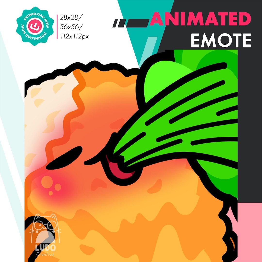 Animated Nugget Vomit Emote, Cute Fried Chicken Puke Emote for Twitch ...