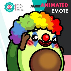 Animated Avocado Clown Emote, Cute Avocado Dance Emote for Twitch ...