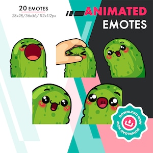 Mega Animated Pickle Emotes Pack, 20 Cute Gherkin Wiggle, Lick, Knife ...