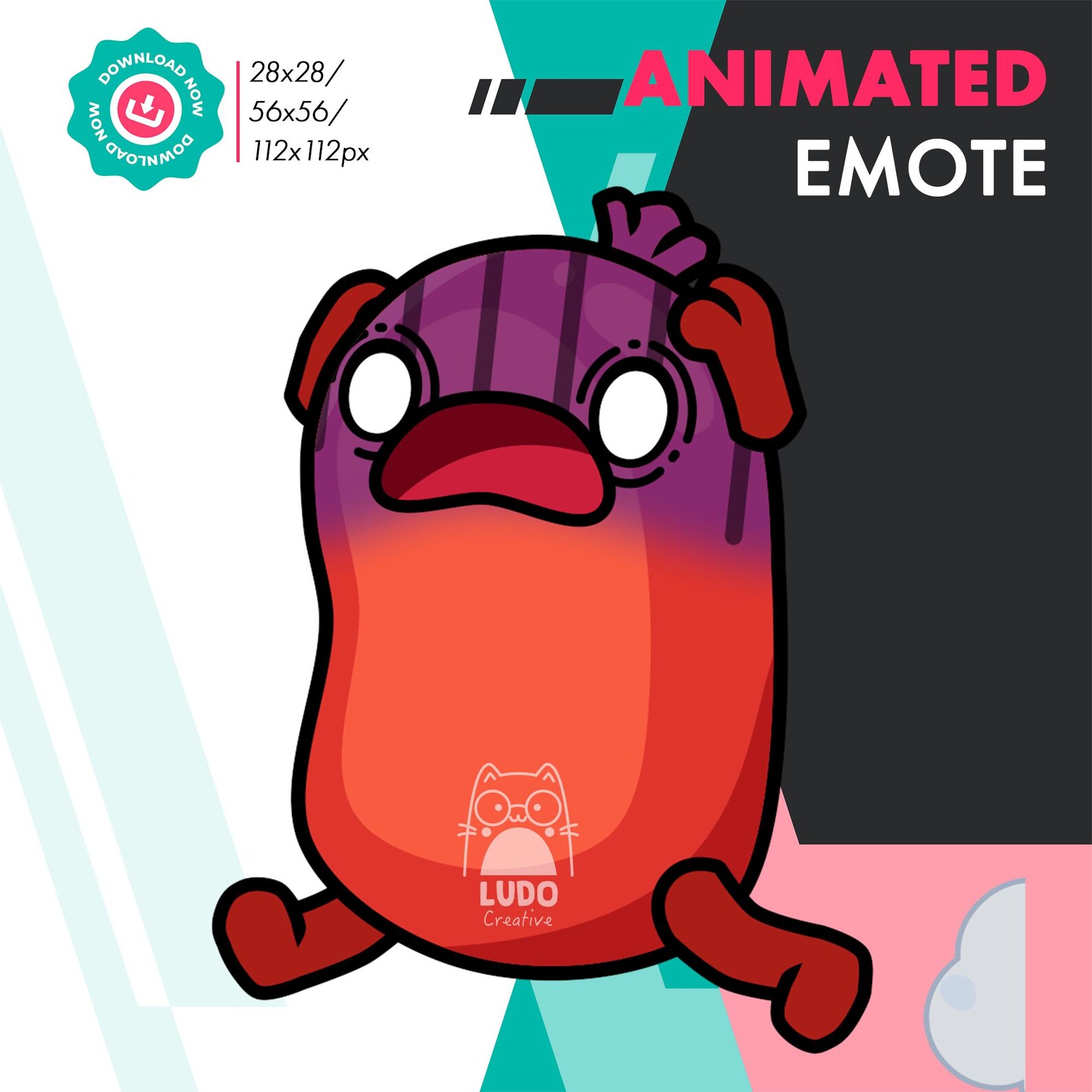 Animated Sausage Panic Emote, Kawaii Food Run GIF for Twitch Streamers ...