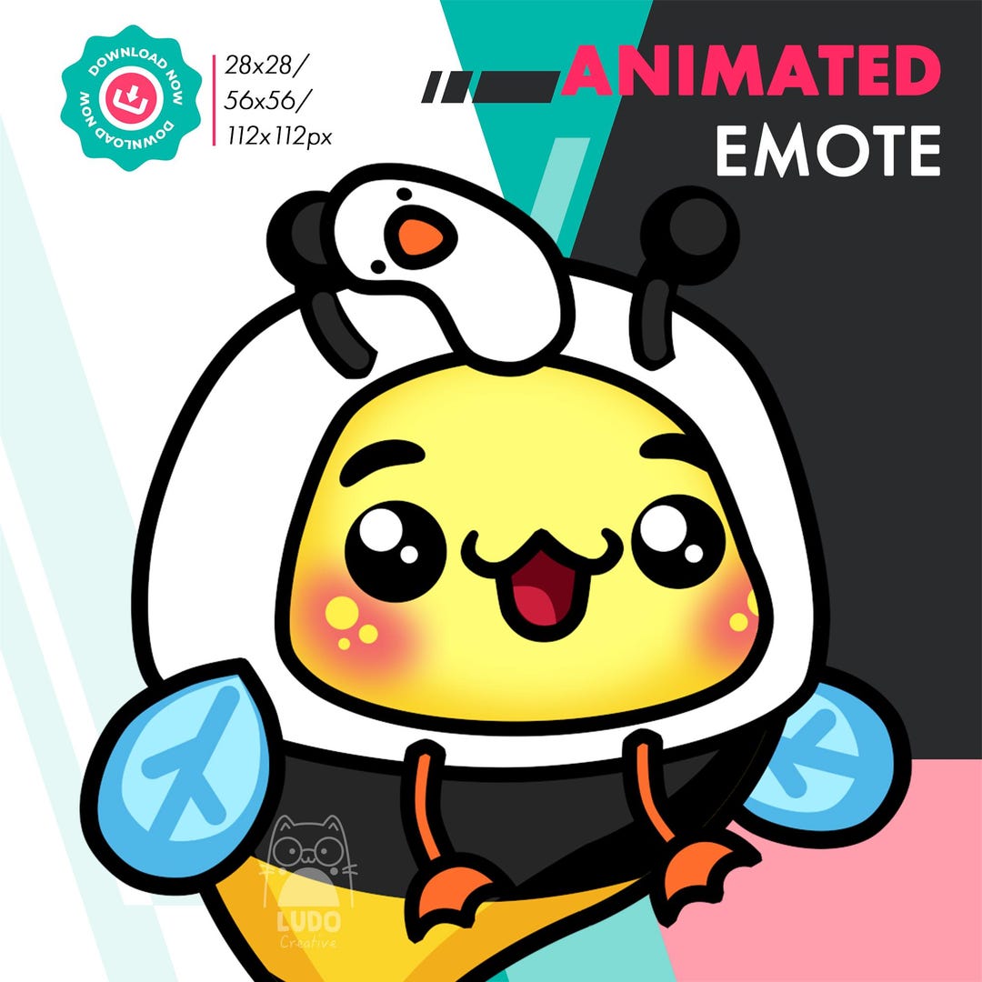 Animated Bee Duck Hat Emote, Cute Wasp Wiggle GIF for Twitch Streamers ...