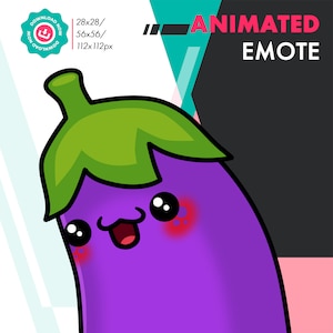 Animated Bobble Emote, Cute Eggplant Wiggle Emote for Twitch Youtube ...