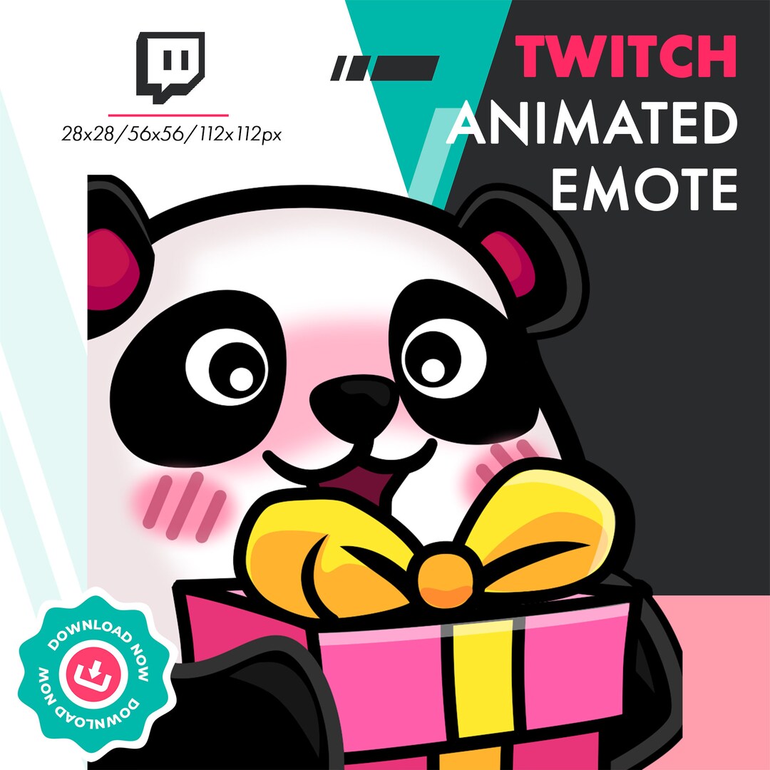 Animated Panda Emote | Cute Panda Gift Emote for Twitch Youtube Discord ...