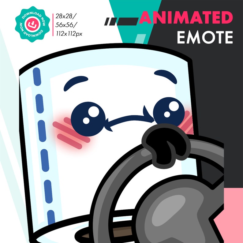 Animated Toilet Paper Emote, Animated Tissue Steer Emote for Twitch ...