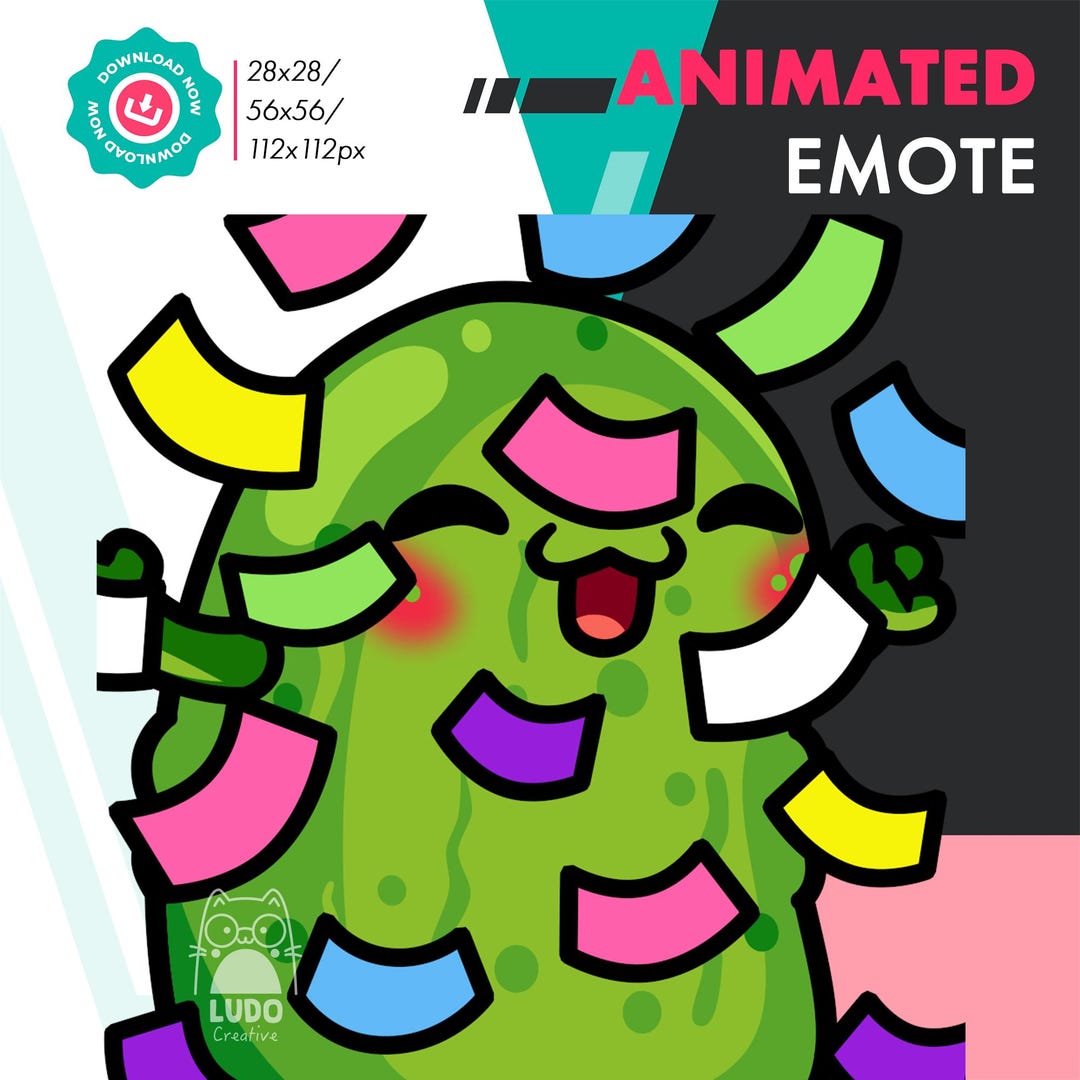 Animated Pickle Hype Emote for Twitch, Youtube, Discord, Kick Streamers ...