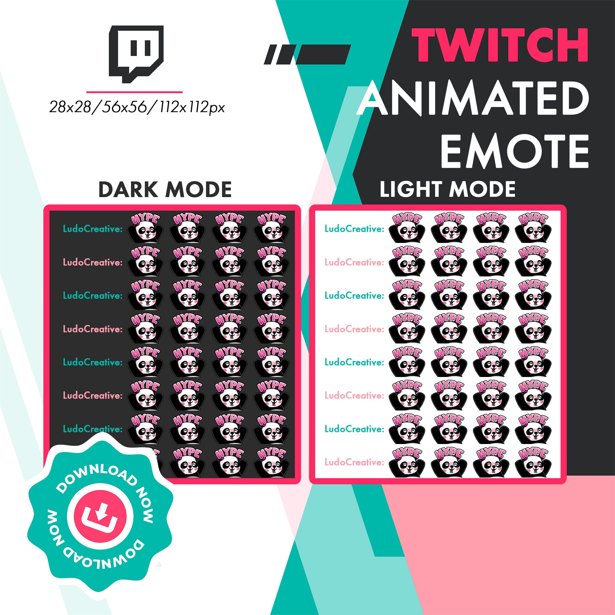 Animated Panda Emote Cute Panda Hype Emote for Twitch - Etsy