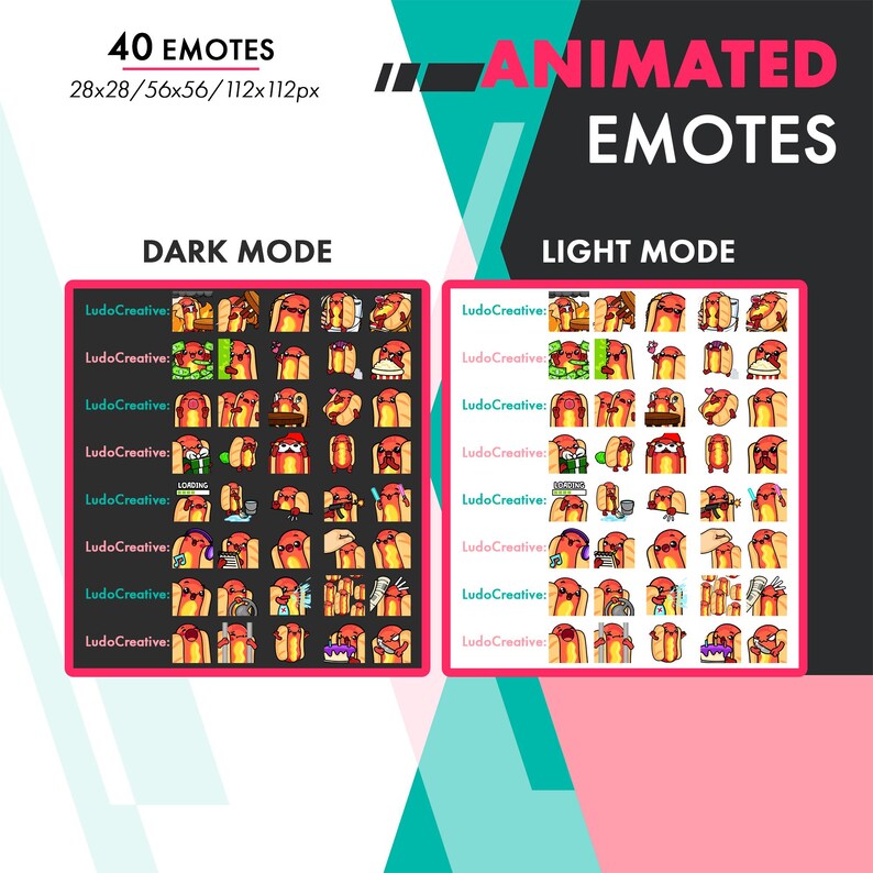 40 Animated Hotdog Emotes Pack, Mega Cute Sausage Steer, Wiggle, Spray ...