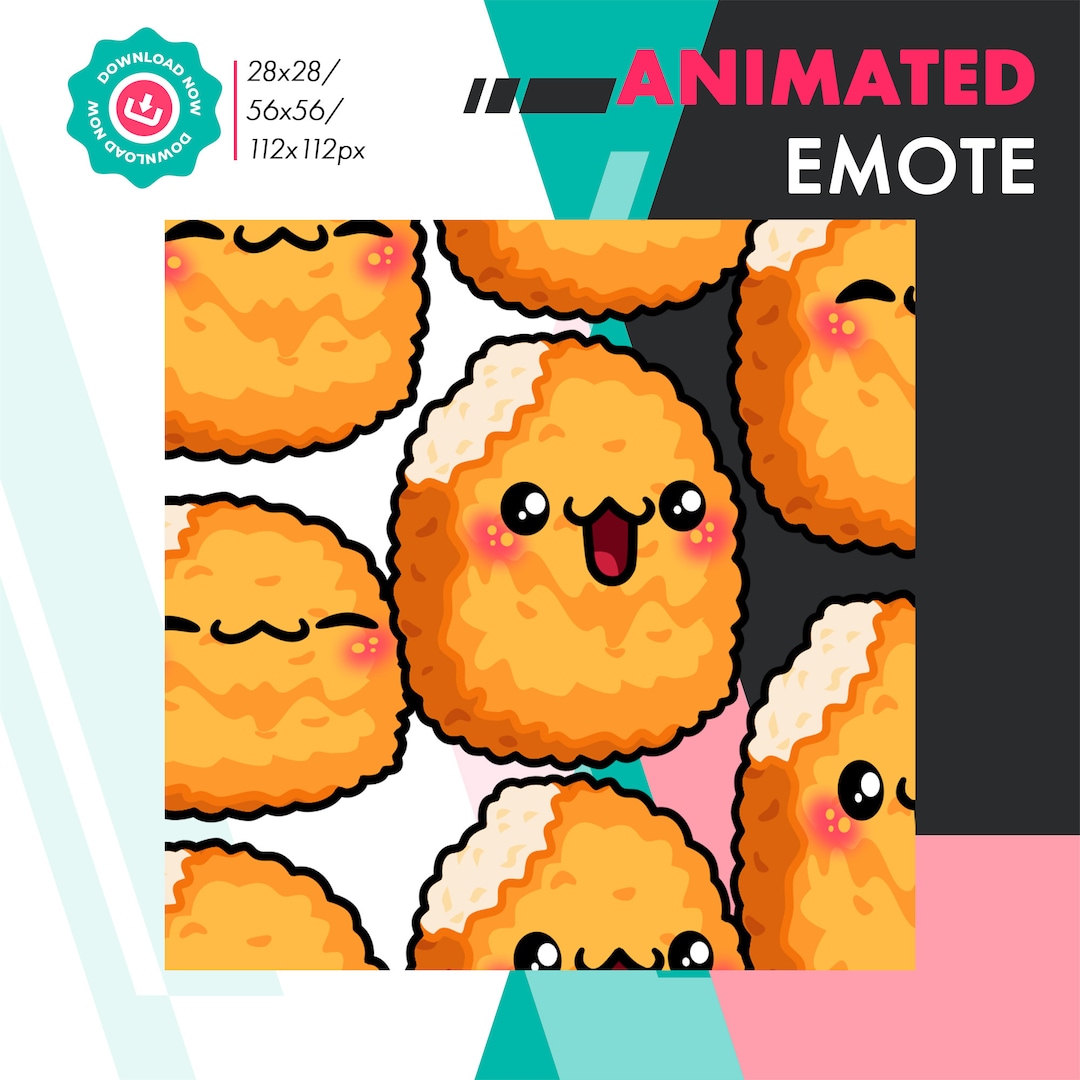 Animated Chicken Nugget Raid Emote, Cute Fried Chicken Emote for Twitch ...
