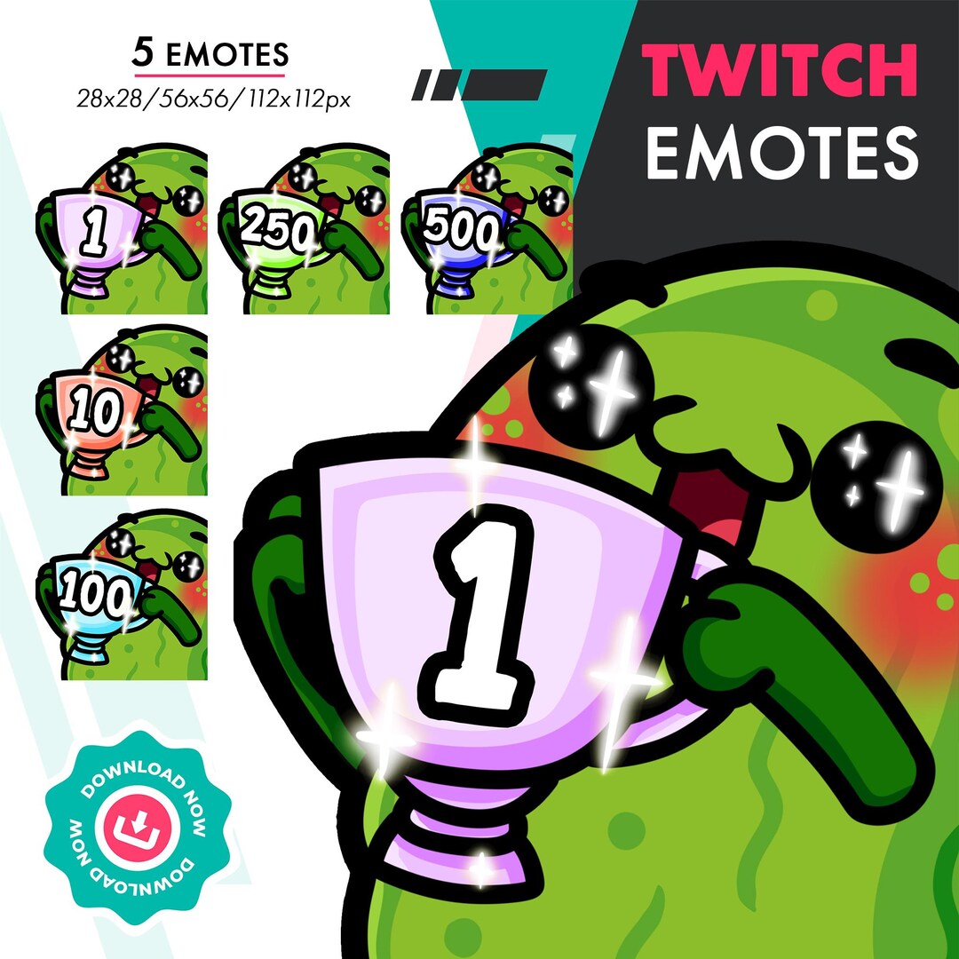 Pickle Emote Pack 2, Cute 5 Pickle Trophy Bit, Tier Emote Set for ...
