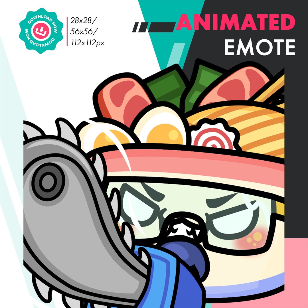 Animated Ramen Chainsaw Emote, Cute Noodle Chainsaw Emote for Twitch ...