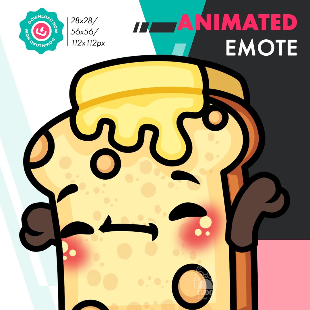 Animated Toast Shrug Emote, Cute Bread and Butter Emote for Twitch ...