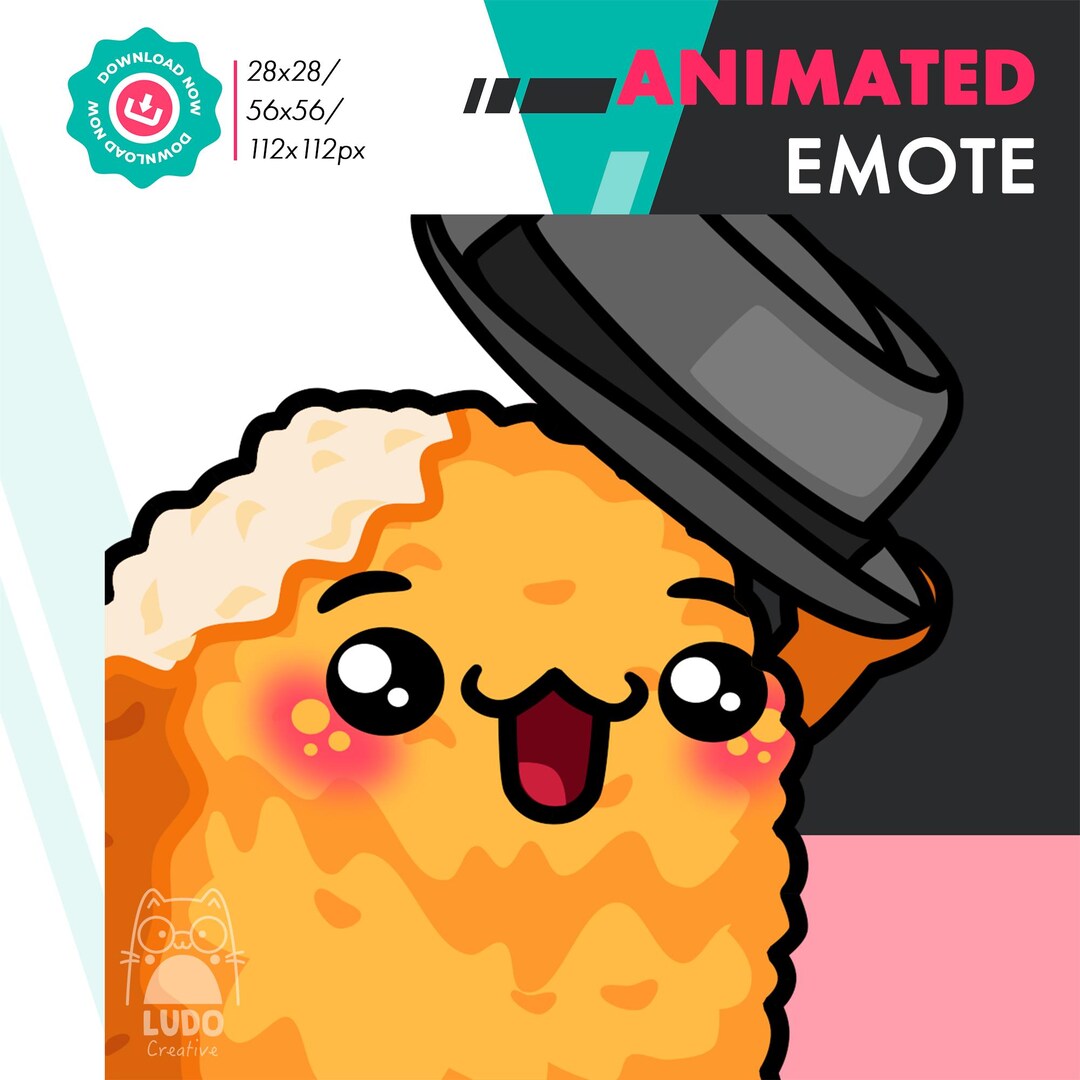 Animated Nugget Emote: Fried Chicken M'lady Emoji for Streamers (GIF ...