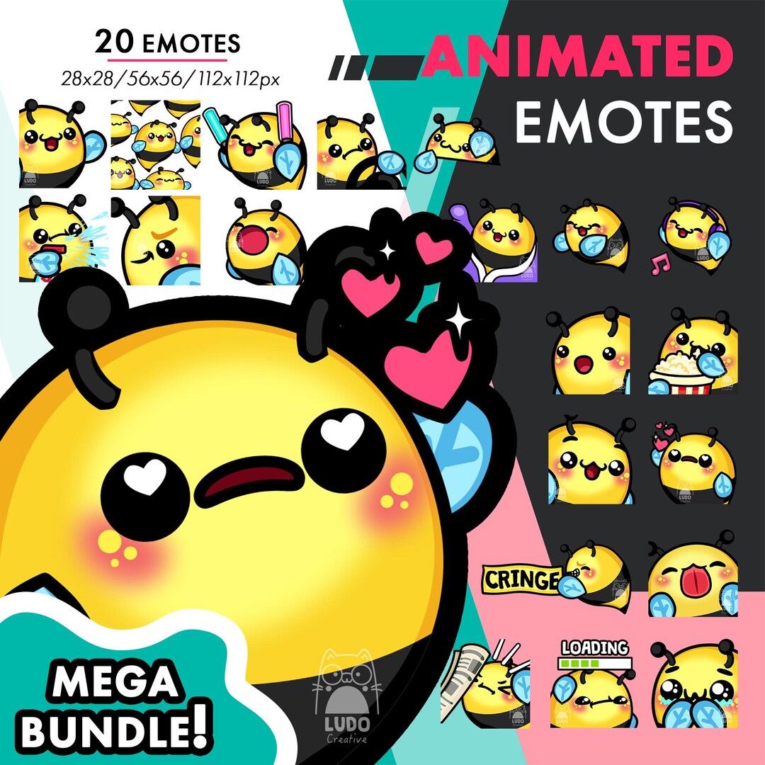 Mega Animated Bee Emotes Pack, 20 Cute Wasp Steer, Dance, Pop Emote Set ...