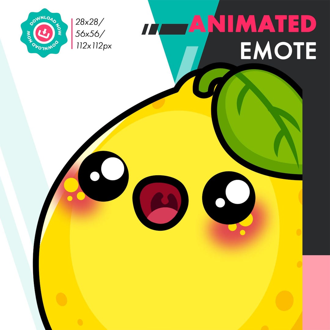 Animated Lemon OMG Emote, Cute Lemon Shocked Emote for Twitch Youtube ...