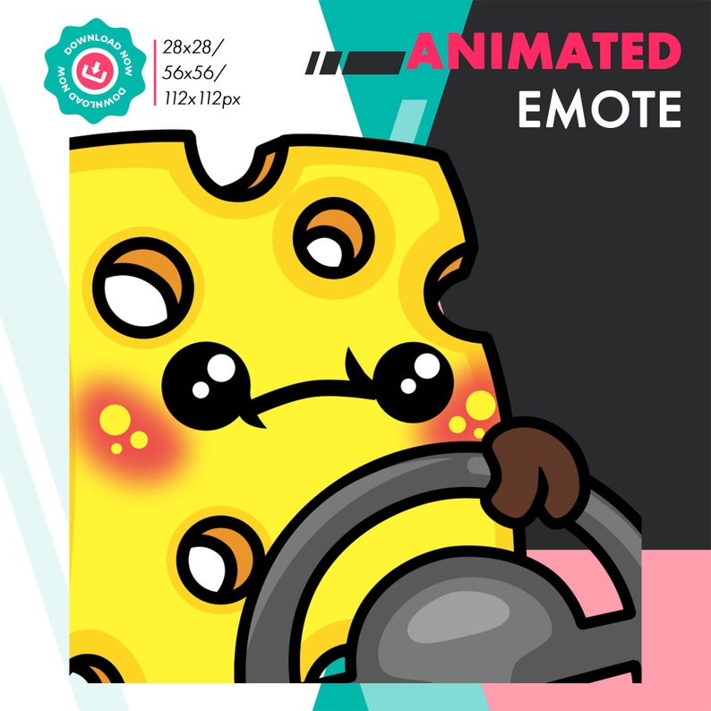 Animated Cheese Emote, Animated Cheese Steer Emote for Twitch Streamers ...