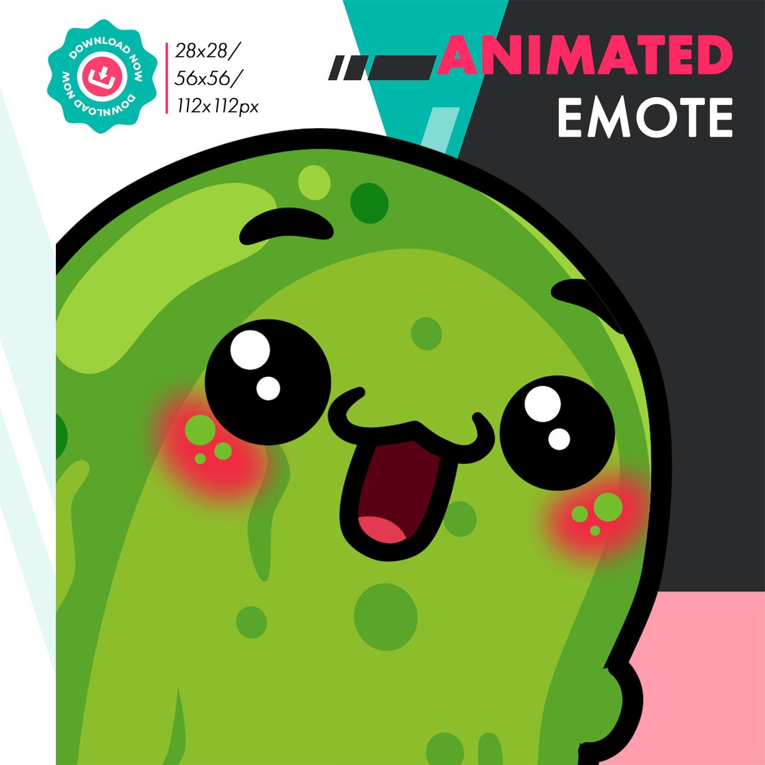 Animated Pickle Eyebrows Emote, Cute Gherkin Face Emote for Twitch ...